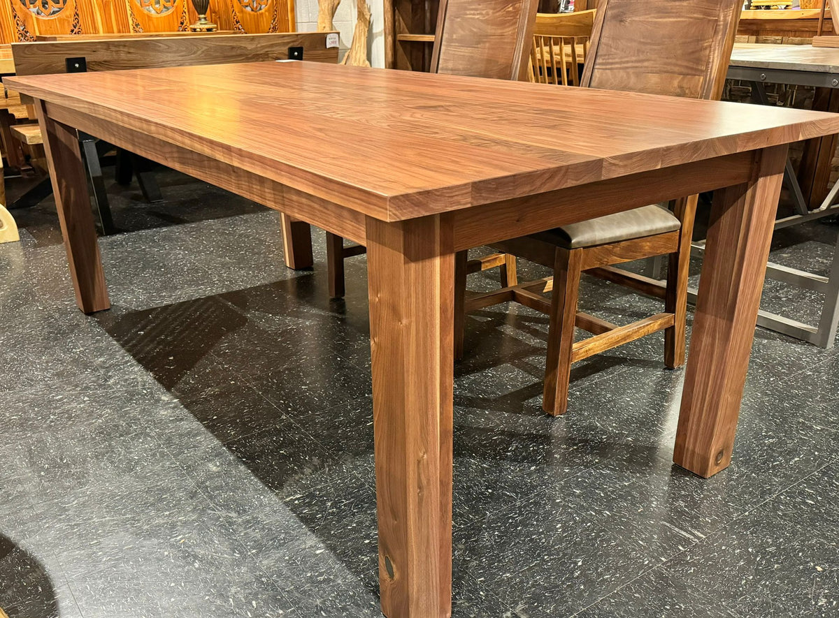 Rectangular Walnut Wood Dining Table with Four Corner Legs – R-Home ...