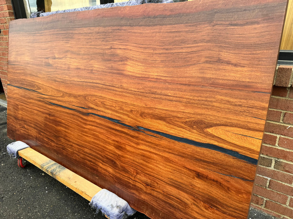 African Mahogany Solid Wood Slab with Epoxy Fill – One-Piece Live Edge ...