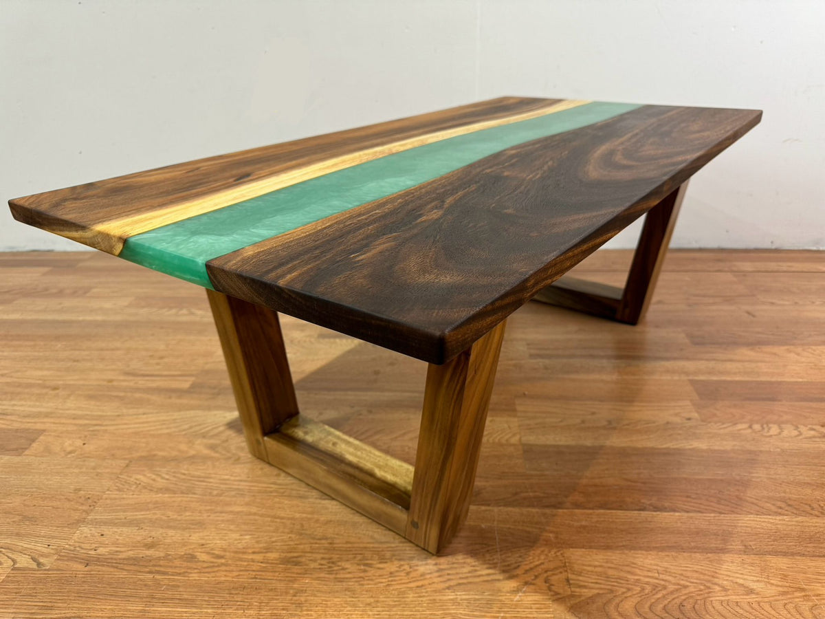 Epoxy Resin Table Top with Live Edge – Modern Rustic Hardwood Slab – R ...