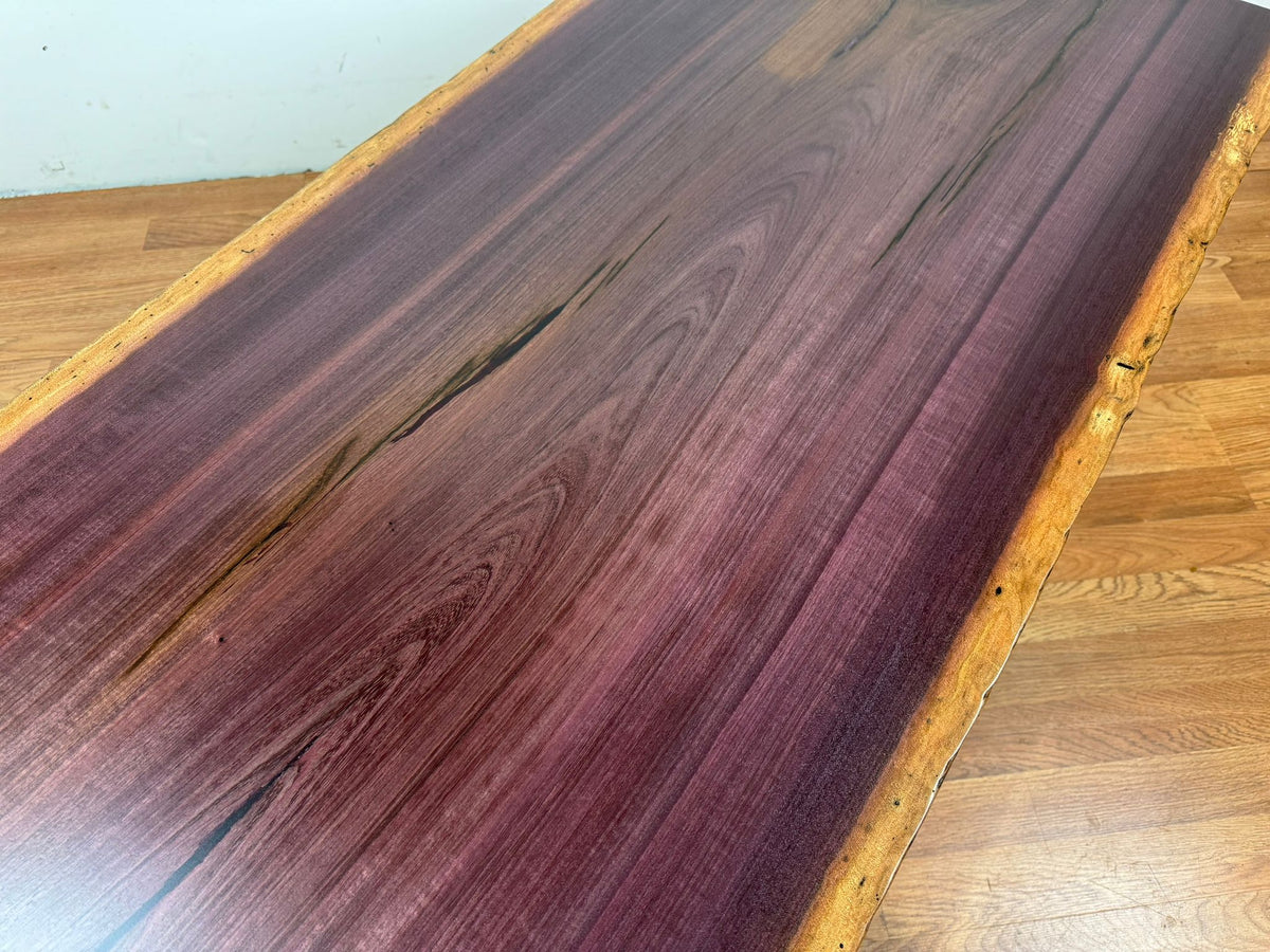 Custom Purpleheart Live Edge Table Top – Rare Exotic Hardwood Furnitur ...