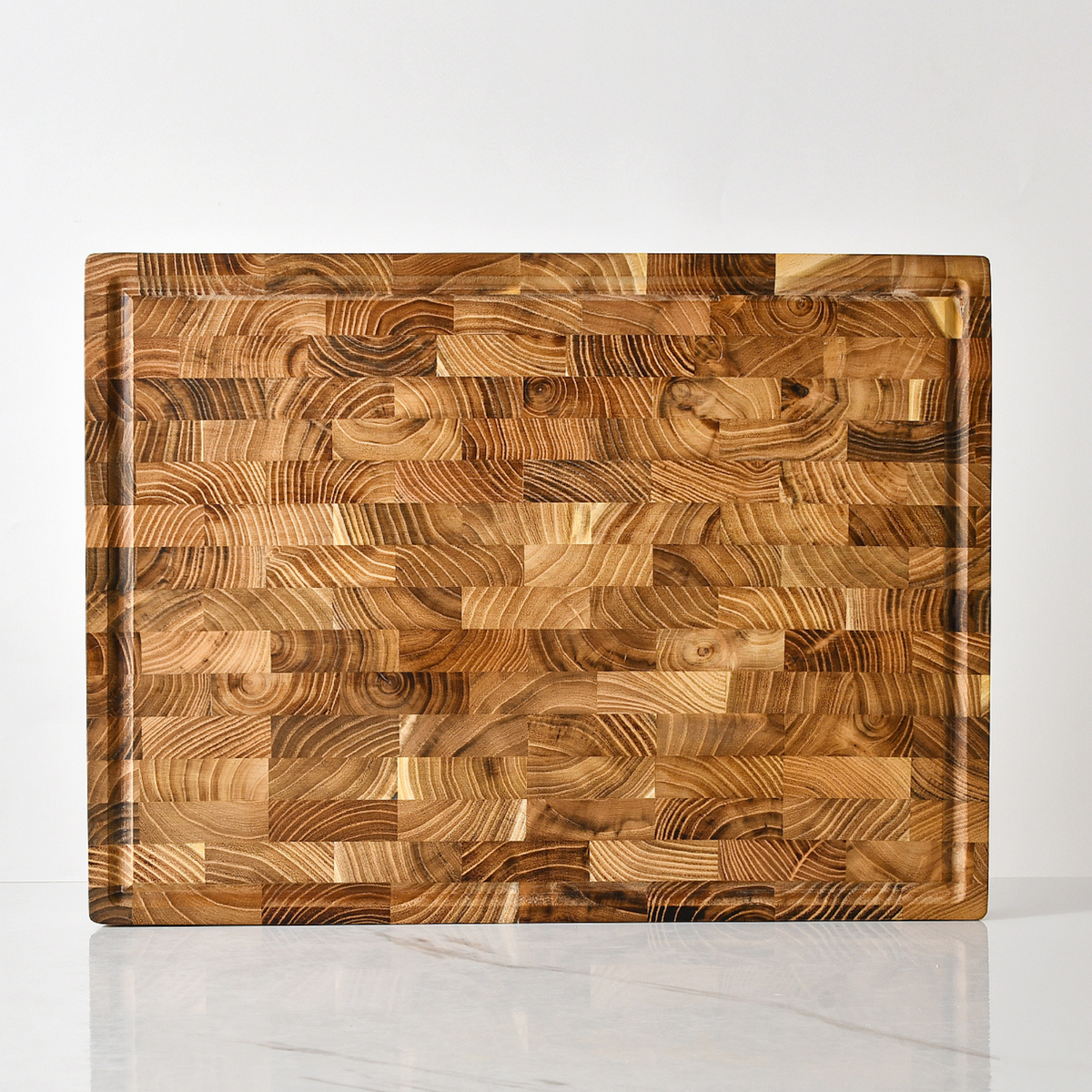 Large Teak Wood End Grain Butcher Block, Cutting Board, Carving Board ...