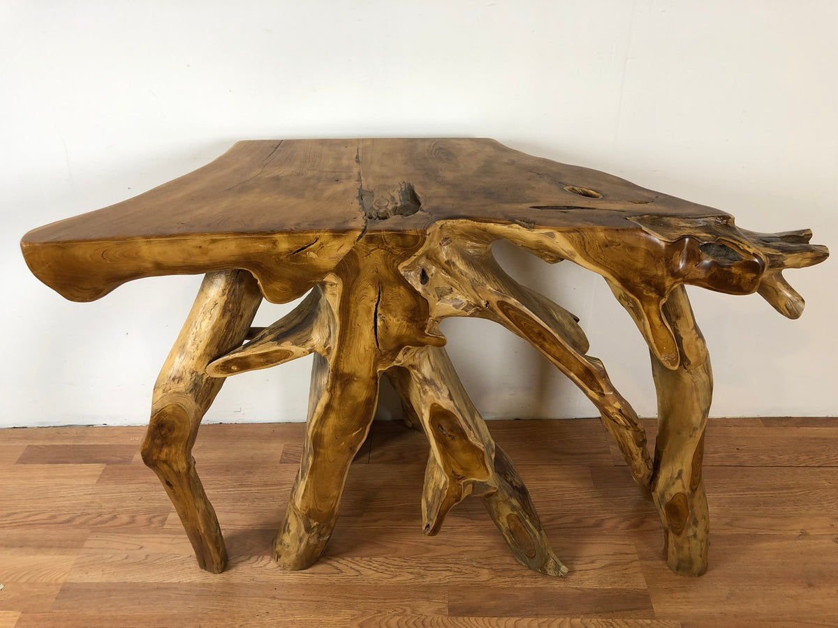 teak root wood console hallway table – R-Home Furniture