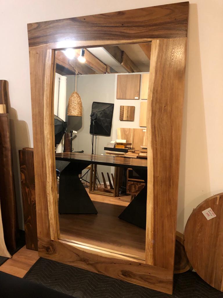 Live edge acacia wood slab mirror – R-Home Furniture