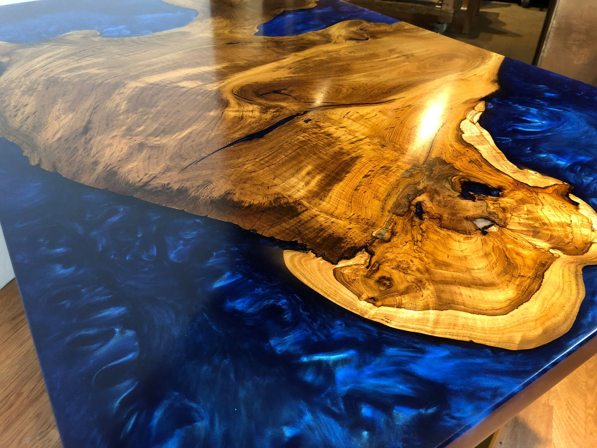 Premium Solid Wood Luxury Epoxy Resin Home Office Workstation – R-Home ...