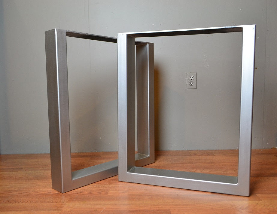 Rectangular metal end base / legs with 1"x3" tubing in painted matte n ...
