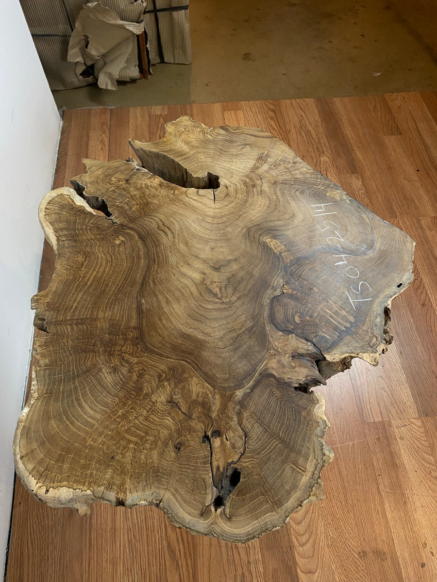 TS04 Live edge free form teak root wood slab 25" x 22" – R-Home Furniture